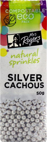 Mrs Rogers Natural Silver Cachous Sprinkles 50g – Mrs Rogers Online Store