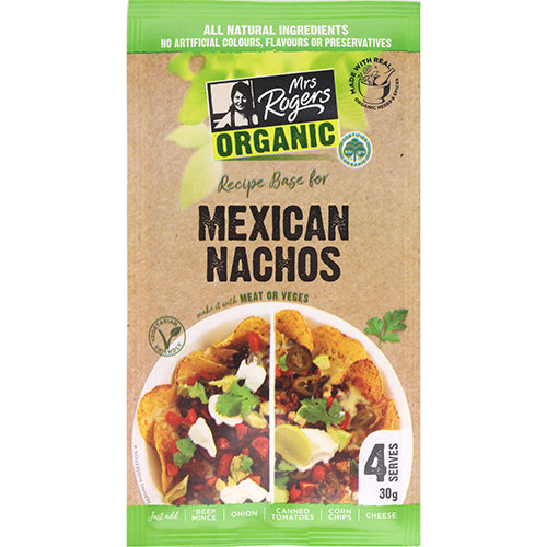 Mrs Rogers Organic Recipe Base Mexican Nachos 30g – Mrs Rogers Online Store